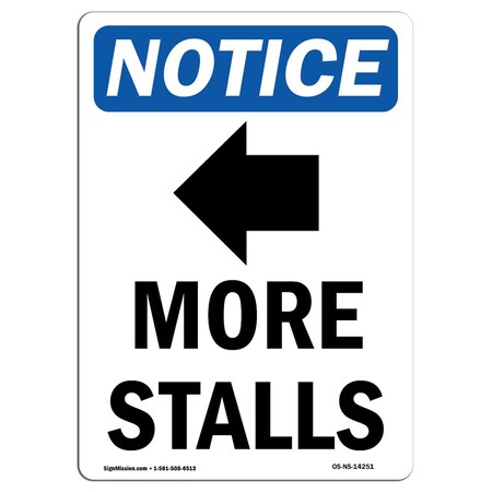 Signmission OSHA Notice Sign, 5" Height, More Stalls [Left Arrow] Sign ...