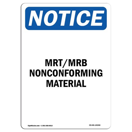 Signmission Safety Sign, OSHA Notice, 24" Height, Rigid Plastic, Mrt ...