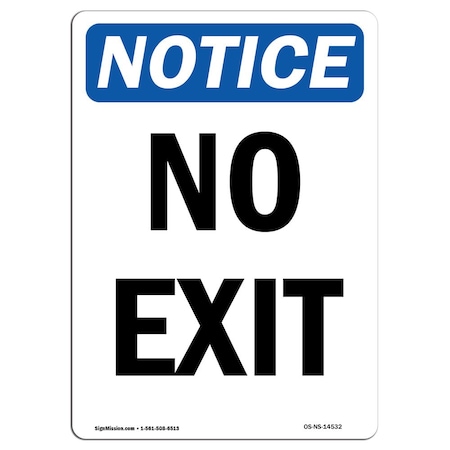 Signmission Safety Sign, OSHA Notice, 24" Height, Rigid Plastic, No ...