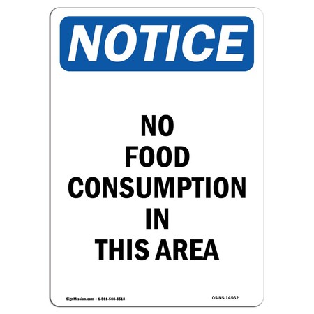 Signmission Safety Sign, OSHA Notice, 24" Height, Aluminum, No Food ...