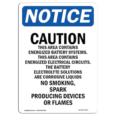 Signmission Safety Sign, OSHA Notice, 18" Height, NOTICE Caution This ...