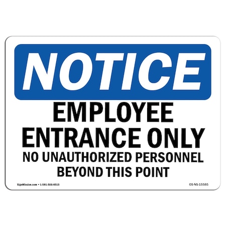 Signmission OSHA Notice Sign, 5" Height, 7" Wide, NOTICE Employee ...