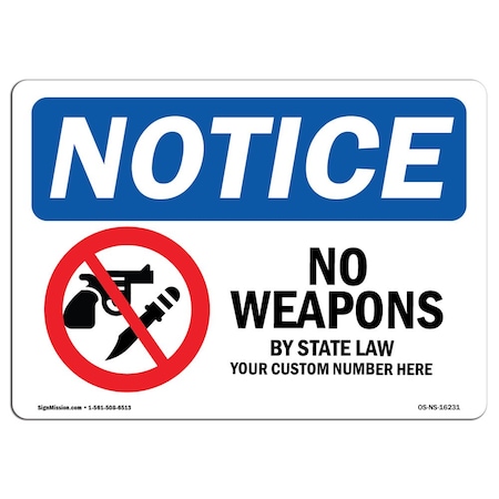 Signmission Safety Sign, OSHA Notice, 5" Height, 7" Width, NOTICE No ...