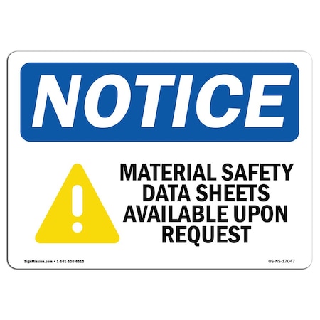 Signmission OSHA Notice Sign, OSHA-MSDS-Right-to-Know-Sign-, 14in X ...
