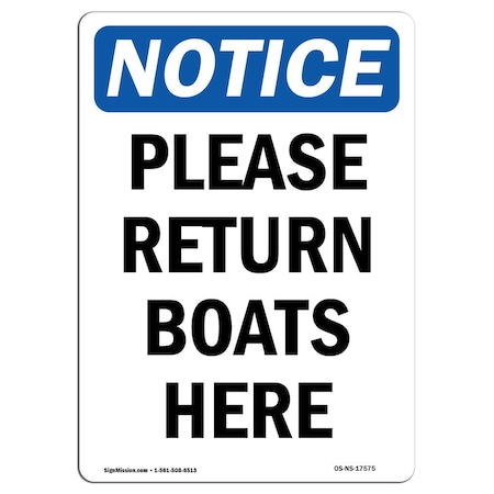 Signmission Safety Sign, OSHA Notice, 10" Height, Rigid Plastic, Please ...