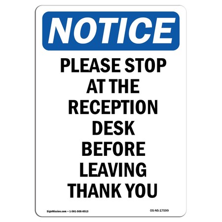 Signmission Safety Sign, OSHA Notice, 5" Height, Please Stop At The ...