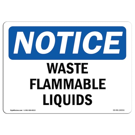 Signmission Safety Sign, OSHA Notice, 5" Height, 7" Width, Waste ...