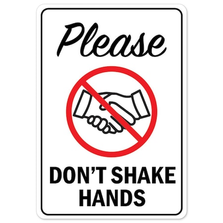 Signmission Public Sign, Please Dont Shake Hands, 24in X 18in Decal, 18 ...