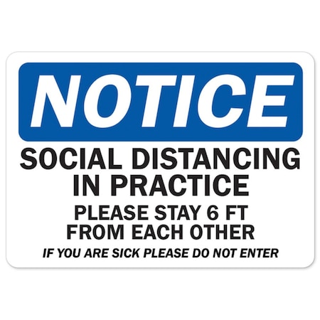 Signmission Public Sign, Social Distancing In Practice, 10in X 7in, 10 ...