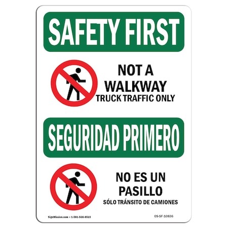 Signmission OSHA SAFETY FIRST, 7" Height, Decal, 10" x 7", Landscape ...