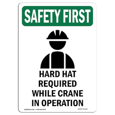 Signmission OSHA Sign, Hard Hat Required W/ Symbol, 7in X 5in Decal, 5 ...