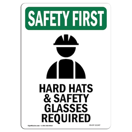 Signmission OSHA SAFETY FIRST Sign, Hard Hats And Safety W/ Symbol ...