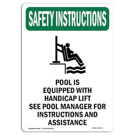 Signmission OSHA SAFETY INSTRUCTIONS, 18" Height, Rigid Plastic, 18" x ...