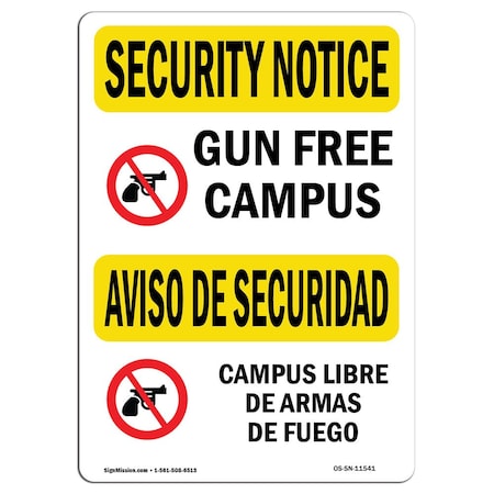 Signmission Safety Sign, OSHA SECURITY NOTICE, 12" Height, 18" Width ...