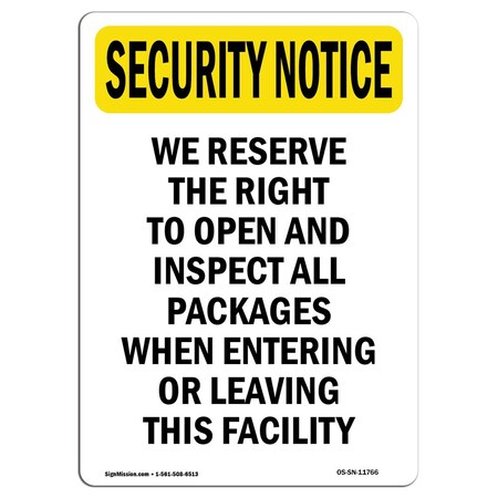Signmission OSHA Security Sign, 10" Height, Aluminum, Right To Open And ...