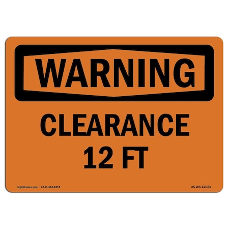 Signmission Safety Sign, OSHA WARNING, 10" Height, Rigid Plastic ...