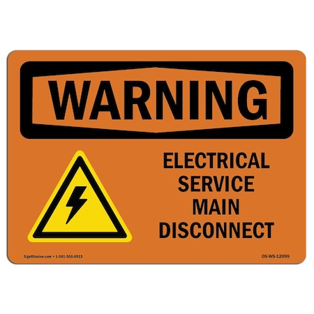 Signmission OSHA Warning Sign, 18" Height, 24" Width, Electrical ...
