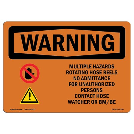 Signmission Safety Sign, OSHA WARNING, 12" Height, Aluminum, Multiple ...