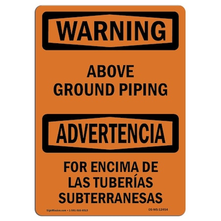 Signmission Safety Sign, OSHA WARNING, 10" Height, Rigid Plastic, Above ...