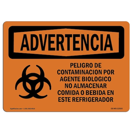 Signmission Safety Sign, OSHA WARNING, 7" Height, 10" Width, Biohazard ...