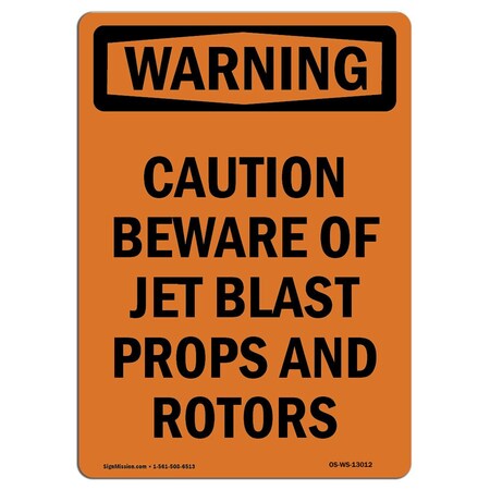 Signmission Safety Sign, OSHA WARNING, 14" Height, Rigid Plastic ...