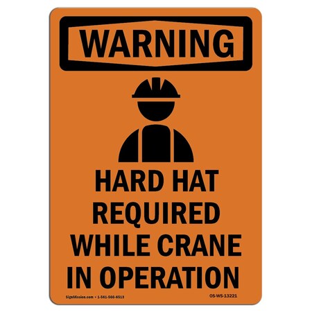 Signmission OSHA WARNING Sign, Hard Hat Required W/ Symbol, 14in X 10in ...