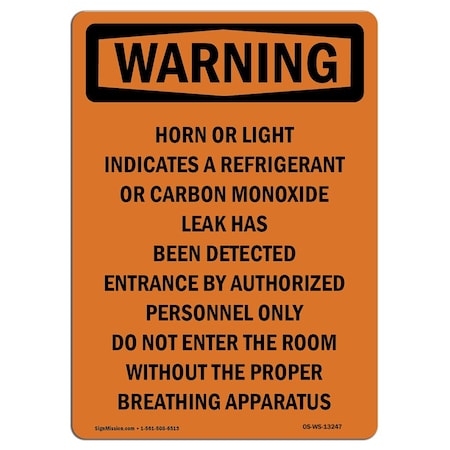 Signmission Safety Sign, OSHA WARNING, 18" Height, Aluminum, Horn Or ...
