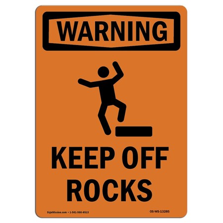 Signmission OSHA WARNING Sign, Keep Off Rocks W/ Symbol, 10in X 7in ...
