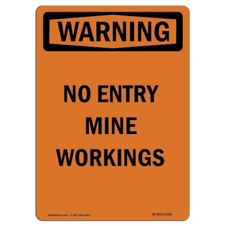 Signmission Safety Sign, OSHA WARNING, 24" Height, Rigid Plastic, No ...