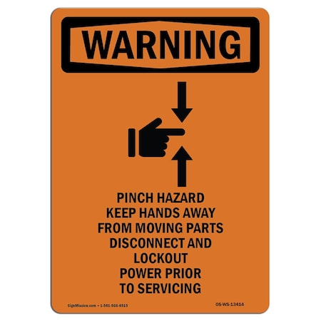 Signmission OSHA WARNING Sign, Pinch Hazard Keep W/ Symbol, 10in X 7in ...