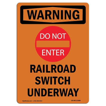 Signmission Safety Sign, OSHA WARNING, 10" Height, Aluminum, Railroad ...
