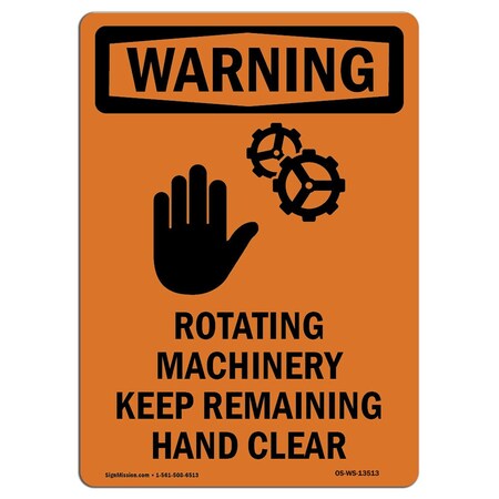 Signmission OSHA WARNING Sign, Rotating Machinery W/ Symbol, 7in X 5in ...
