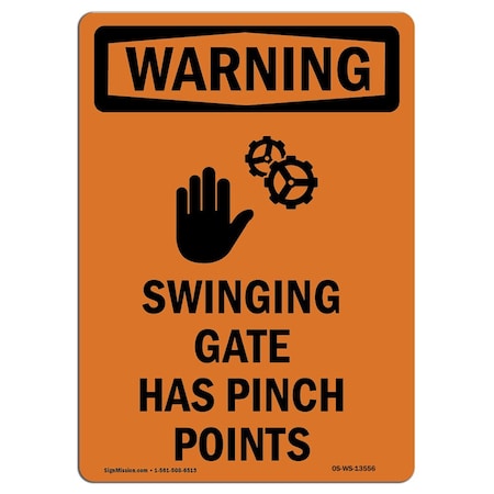 Signmission OSHA WARNING Sign, Swinging Gate Has W/ Symbol, 14in X 10in ...