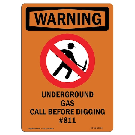 Signmission OSHA WARNING Sign, Underground Cable W/ Symbol, 14in X 10in ...