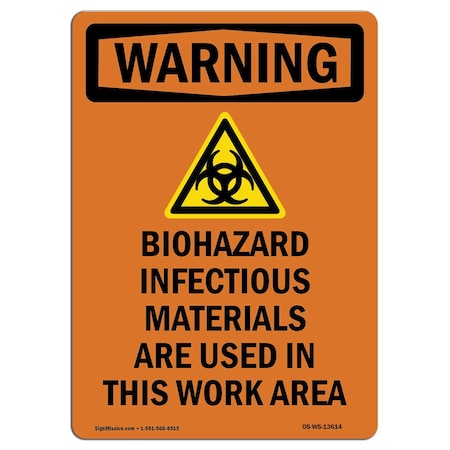 Signmission Safety Sign, OSHA WARNING, 7" Height, Biohazard, Portrait ...