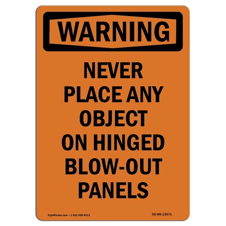 Signmission Safety Sign, OSHA WARNING, 24" Height, No Object On Hinged ...