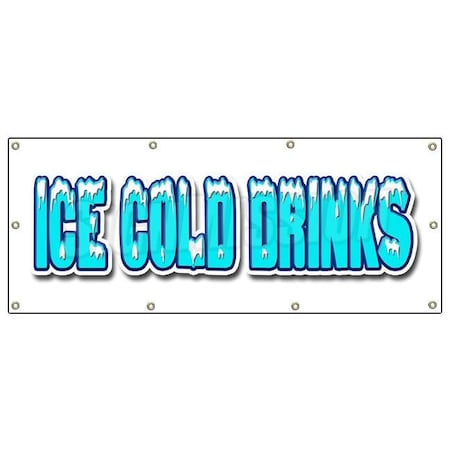 Signmission ICE COLD DRINKS BANNER SIGN drink cart stand beer signs ...