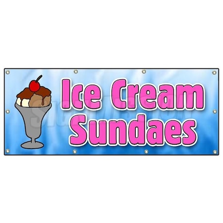 Signmission ICE CREAM SUNDAES BANNER SIGN cones float banana split egg ...
