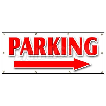 Signmission PARKING RIGHT ARROW BANNER SIGN parking lot garage valet ...