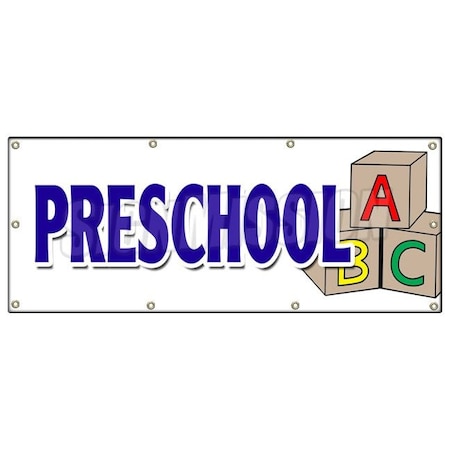 Signmission PRESCHOOL BANNER SIGN licensed accredited kindergarten day ...