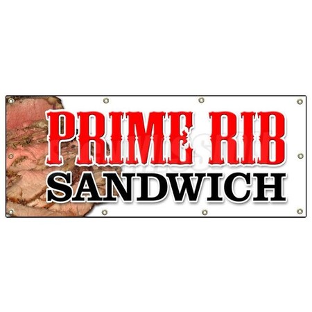 Signmission PRIME RIB SANDWICH BANNER SIGN usda roasted roast beef ...