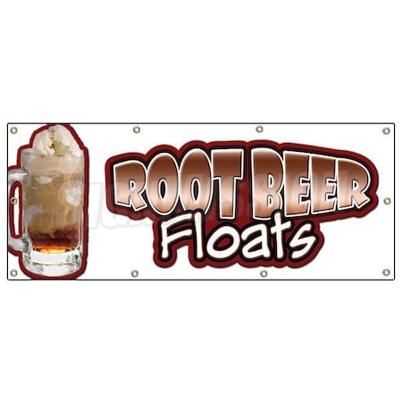 Signmission ROOT BEER FLOATS BANNER SIGN rootbeer float mug signs cold ...
