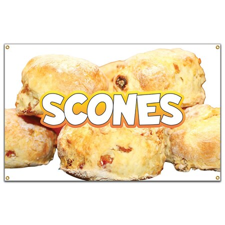 Signmission Scones 2 Banner Concession Stand Food Truck Single Sided B ...