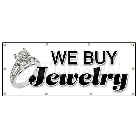 Signmission WE BUY JEWELRY BANNER SIGN gold appraisals watches stones ...