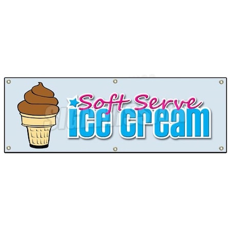 Signmission SOFT SERVE CHOCOLATE ICE CREAM BANNER SIGN cone sundae ...