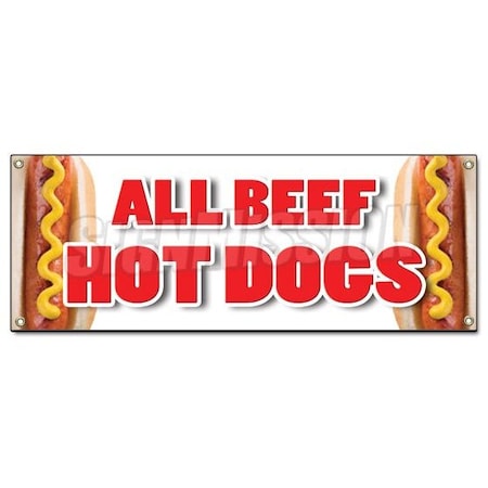 Signmission ALL BEEF HOT DOGS BANNER SIGN red hots weiner franks ...