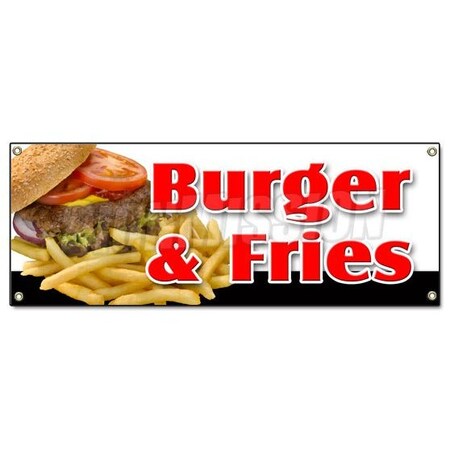 Signmission BURGER & FRIES BANNER SIGN cheeseburger french fries grill ...