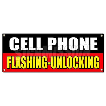 Signmission CELL PHONE FLASHING UNLOCKING BANNER SIGN full partial ...