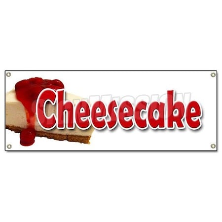 Signmission CHEESECAKE BANNER SIGN bakery crust cream cheese strawberry ...