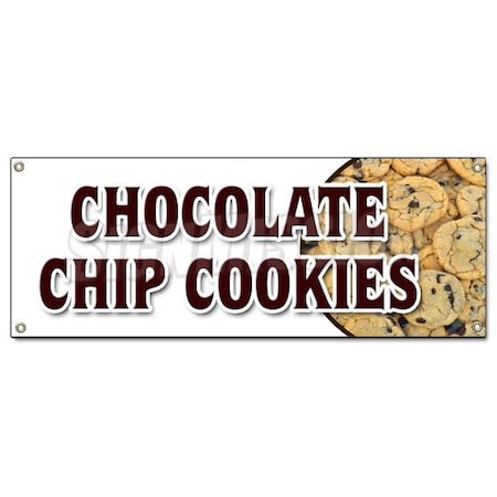Signmission CHOCOLATE CHIP COOKIESBANNER SIGN fresh baked bakery big ...